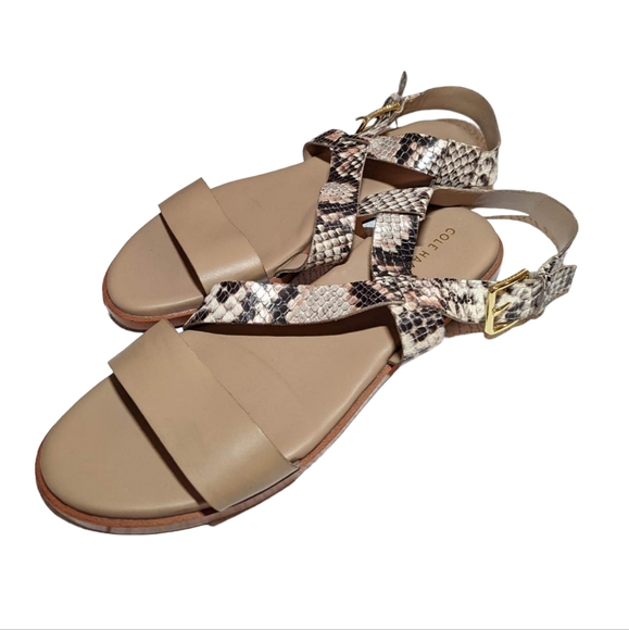 Cole Haan | Shoes | Cole Haan Findra Strappy Snake Print Gladiator ...